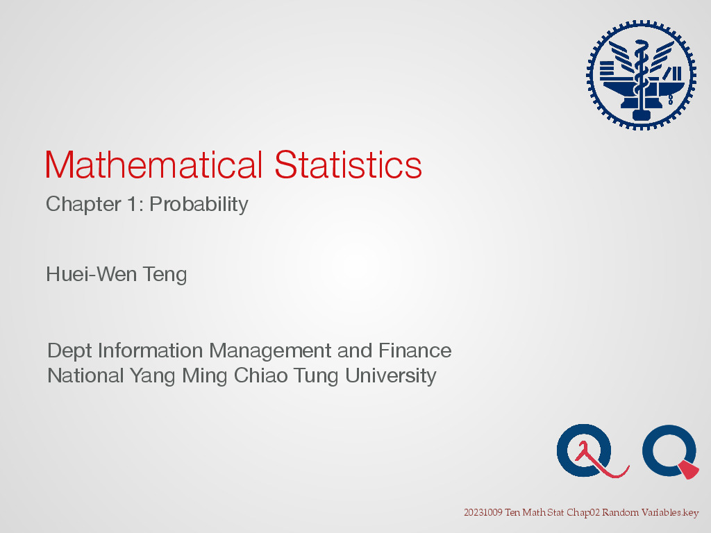 Math Stat Course Chap01 | Quantinar